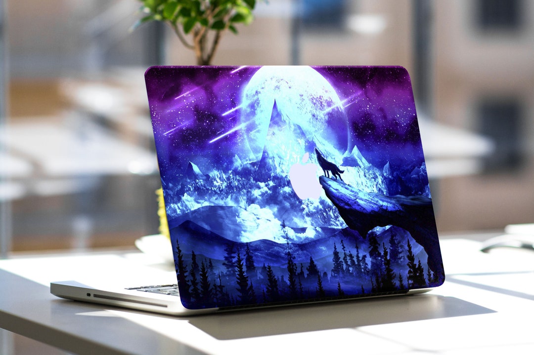 Wolf MacBook Skin Mountains Pro Retina 13 Moon Pattern MacBook Skin ...