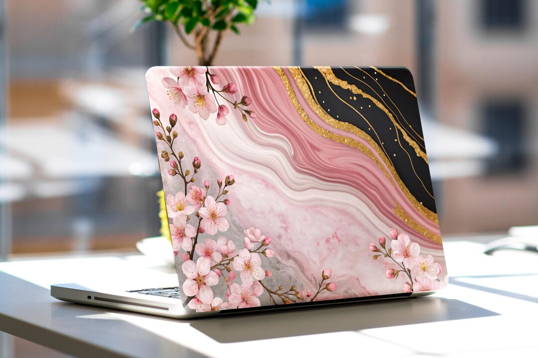 Floral Laptop Skin Marble Laptop Vinyl Dell Inspiron HP Pavilion Lenovo ...