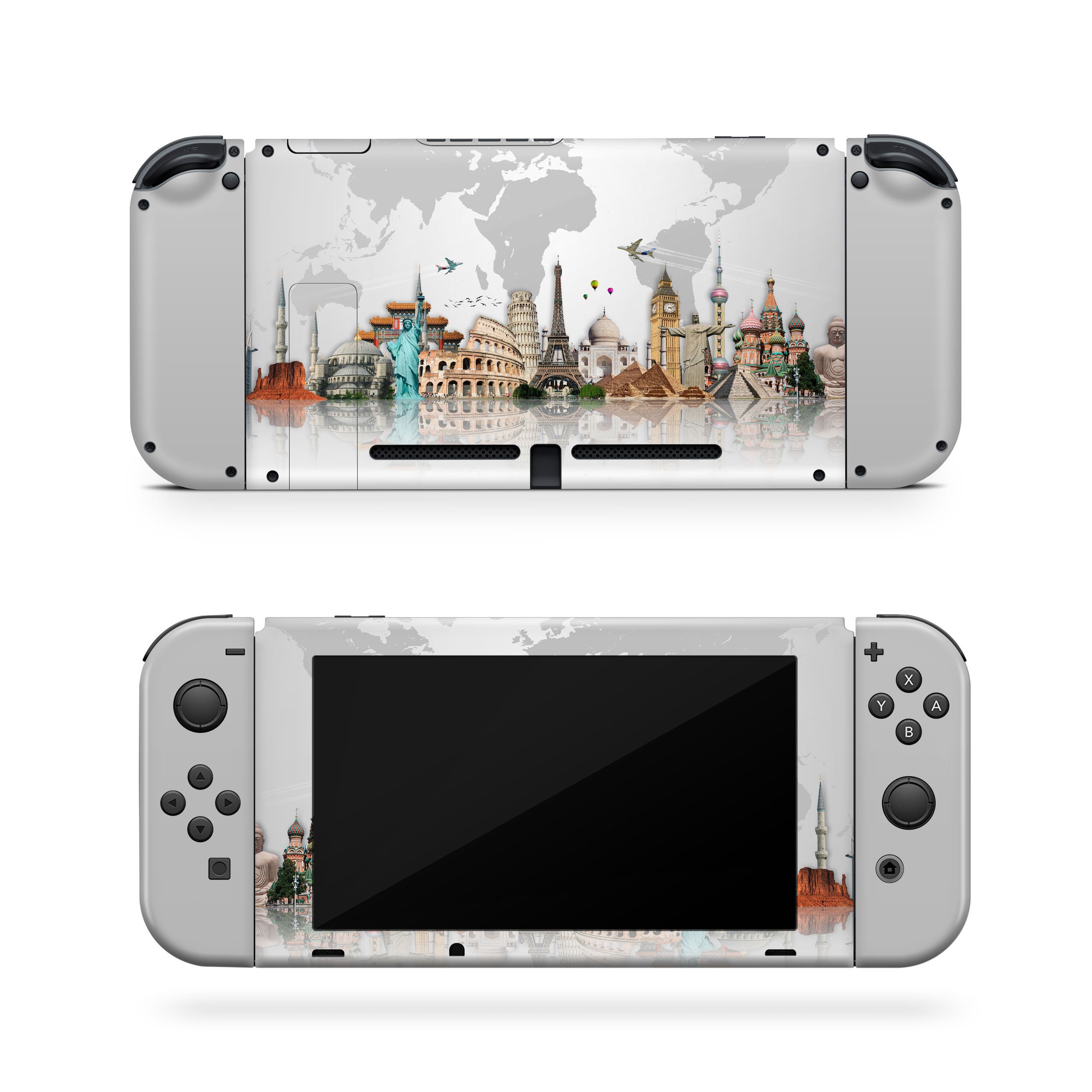 World Map Nintendo OLED Skin Travel Nintendo Switch Grey - Etsy