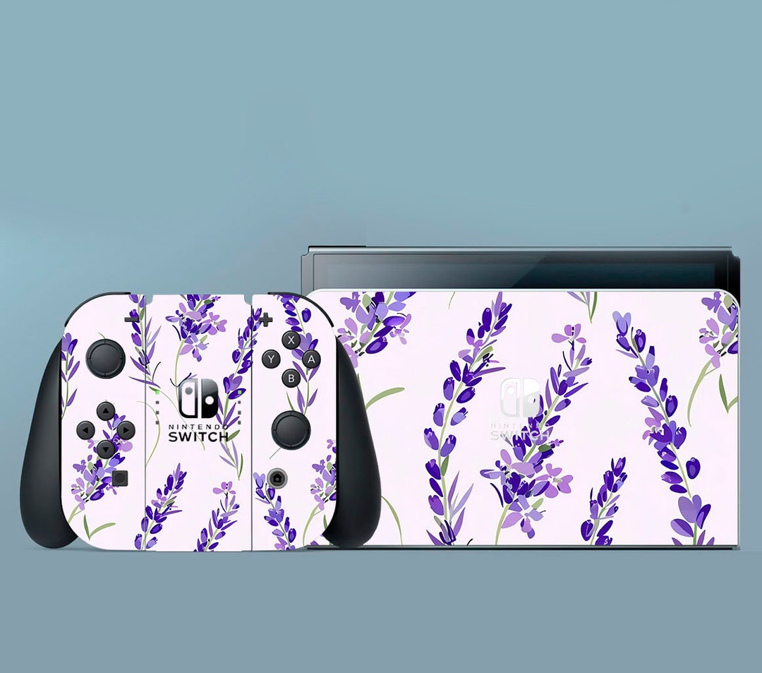 White Switch Skin Lavender Switch Skin Purple Floral Switch OLED Skin ...