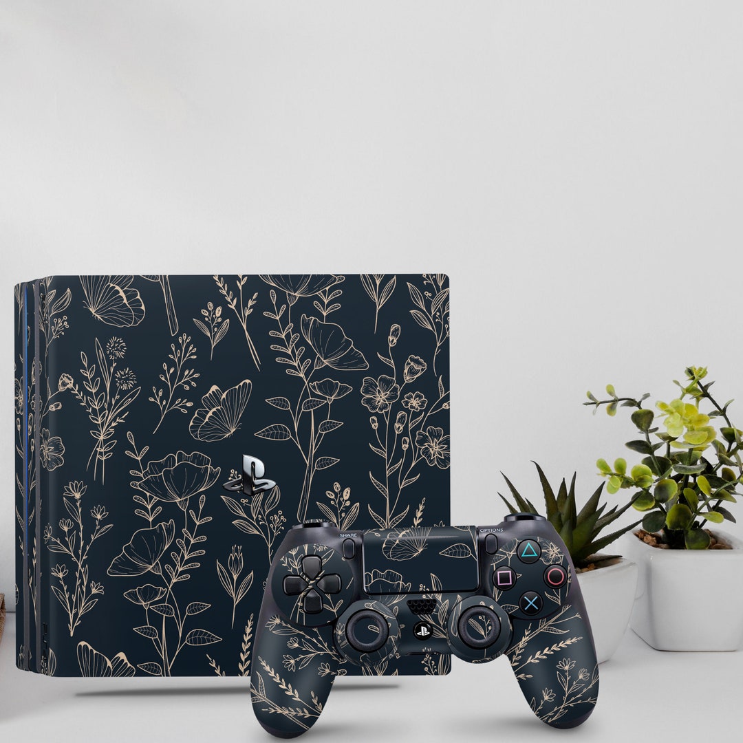 Playstation PS5 Gold Leaf Skin PS4 Pro Blue Sticker Playstation 4 Slim ...