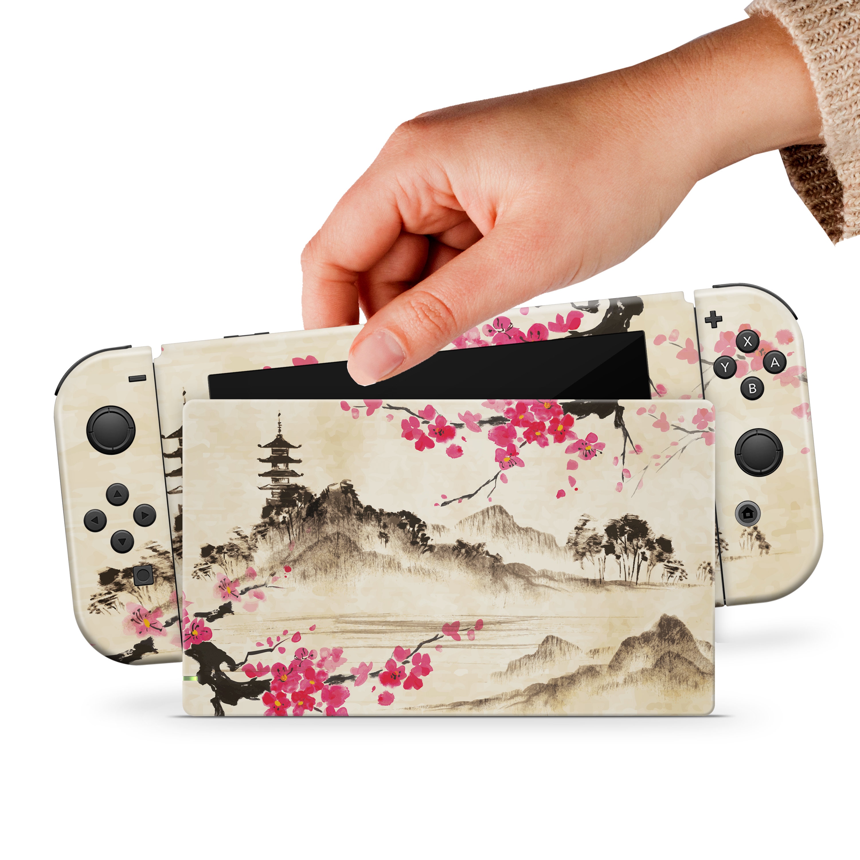 Beige Switch Skin Japan Switch Skin Sakura Switch OLED Skin - Etsy