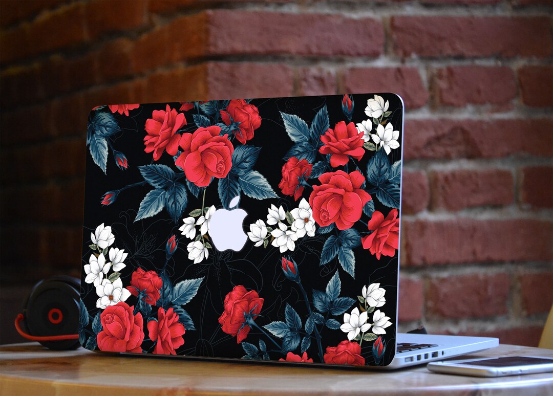 Red Roses MacBook Pro 14 Skin Black MacBook Pro 16 Skin MacBook Air ...
