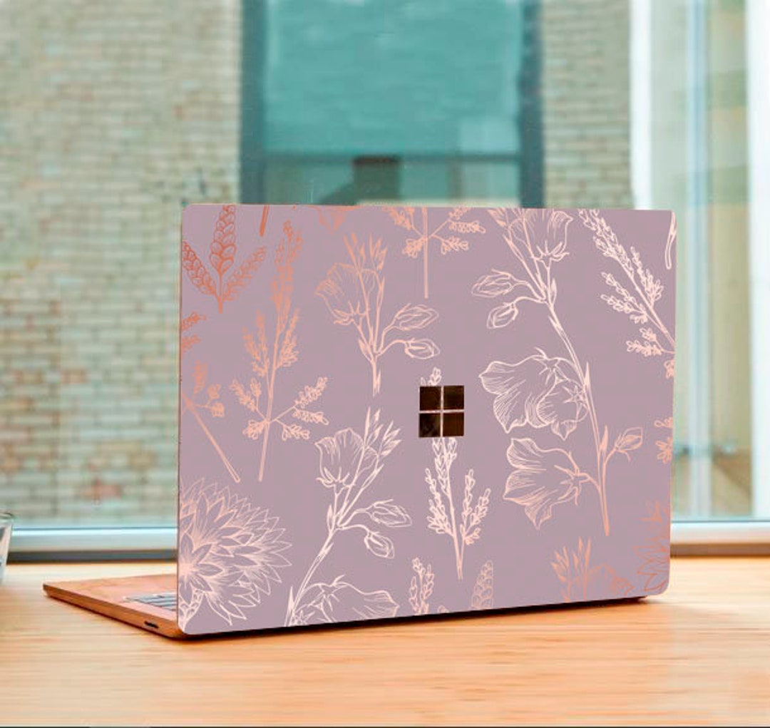 Floral Surface Pro X 7 6 5 4 3 Surface Go 2 Decal Sticker Skin Pink ...