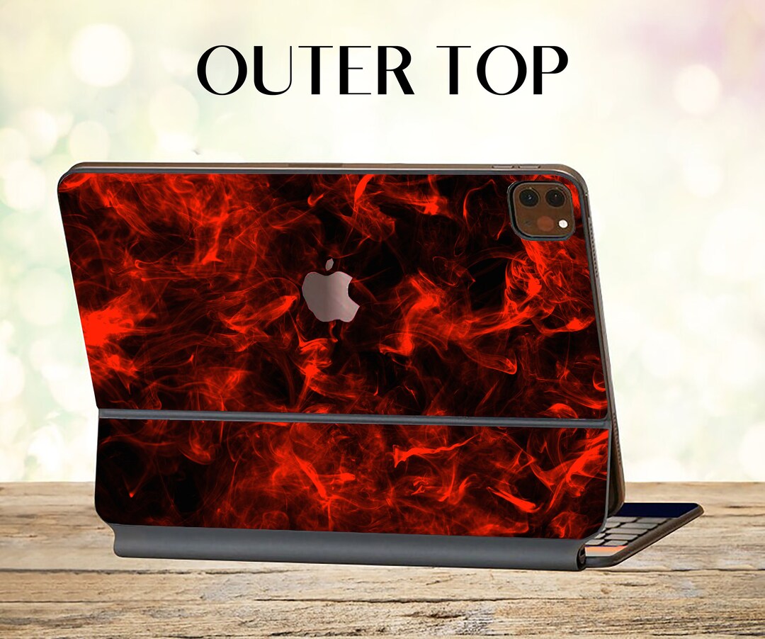 Red Smoke Skin Magic Keyboard Skin Abstract Vinyl Decal for Apple Magic ...