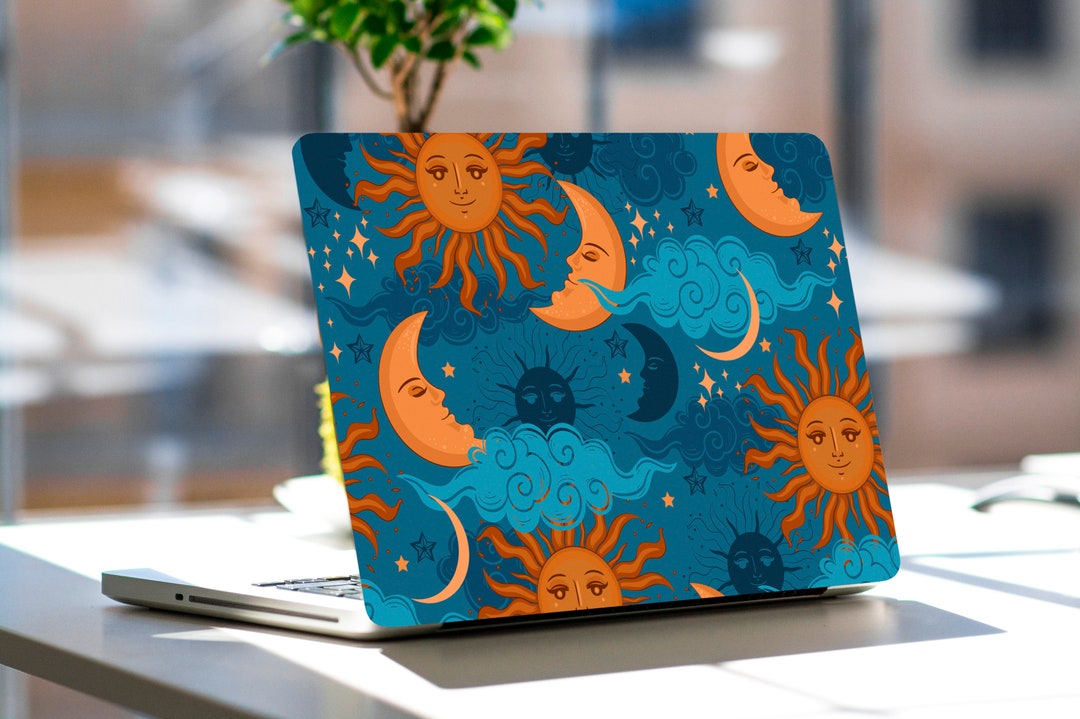 Stars Laptop Skin Sun and Moon Notebook Vinyl Decal Dell Hp Lenovo Asus ...