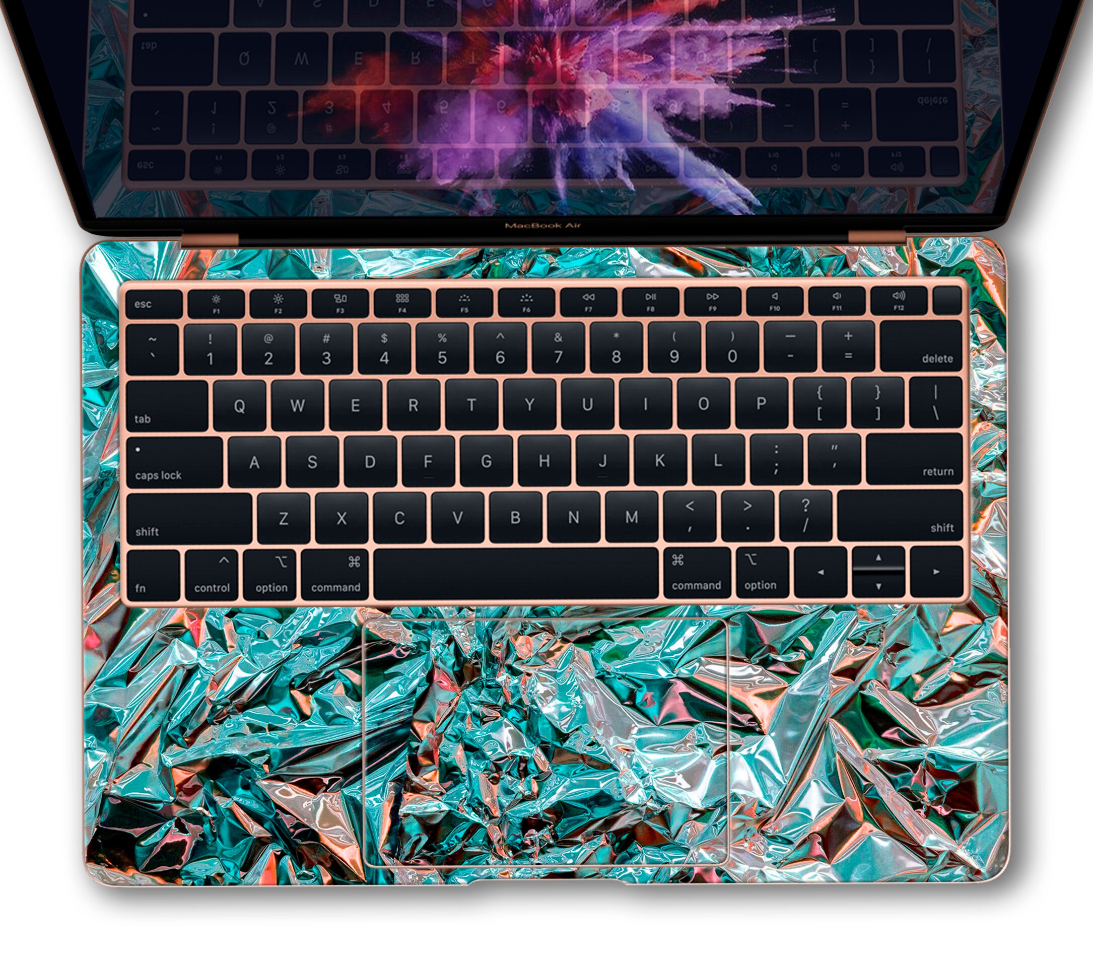 Holographic MacBook Skin Wrinkled Metal Foil MacBook Pro 16 Skin Pro ...