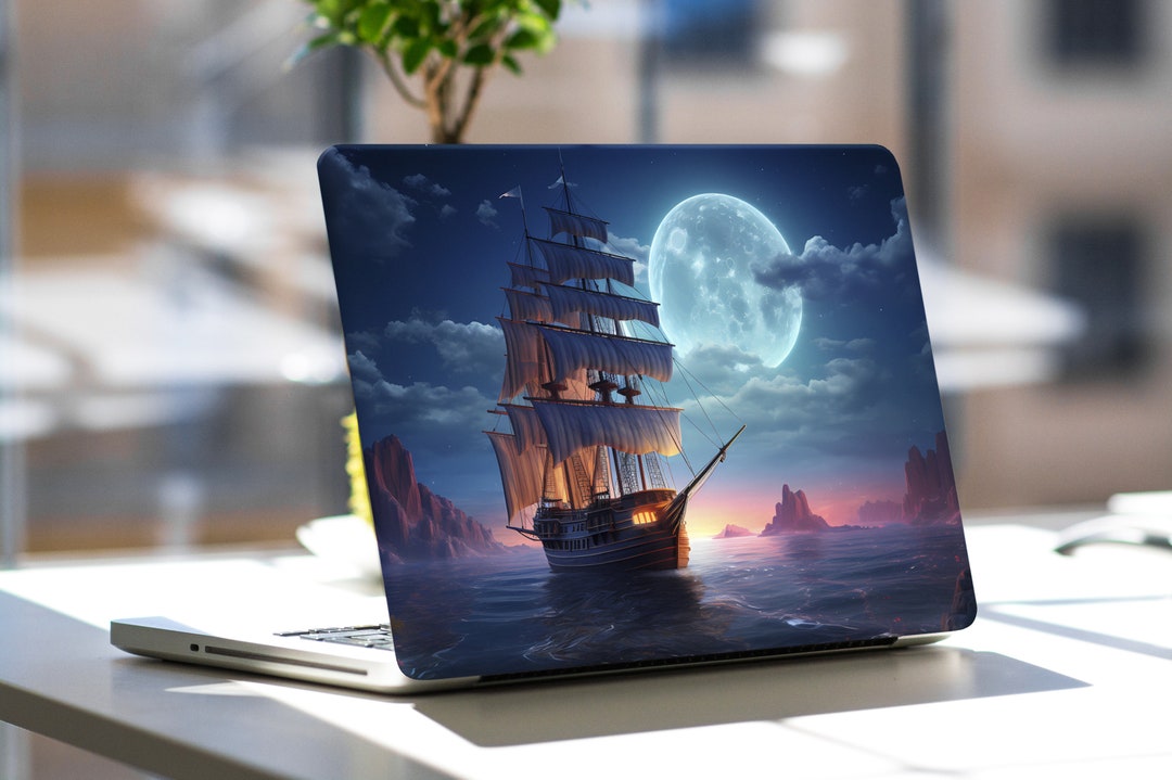 Moon Skin Boat Pattern Laptop Skin Dell Inspiron HP Pavilion Lenovo Art ...