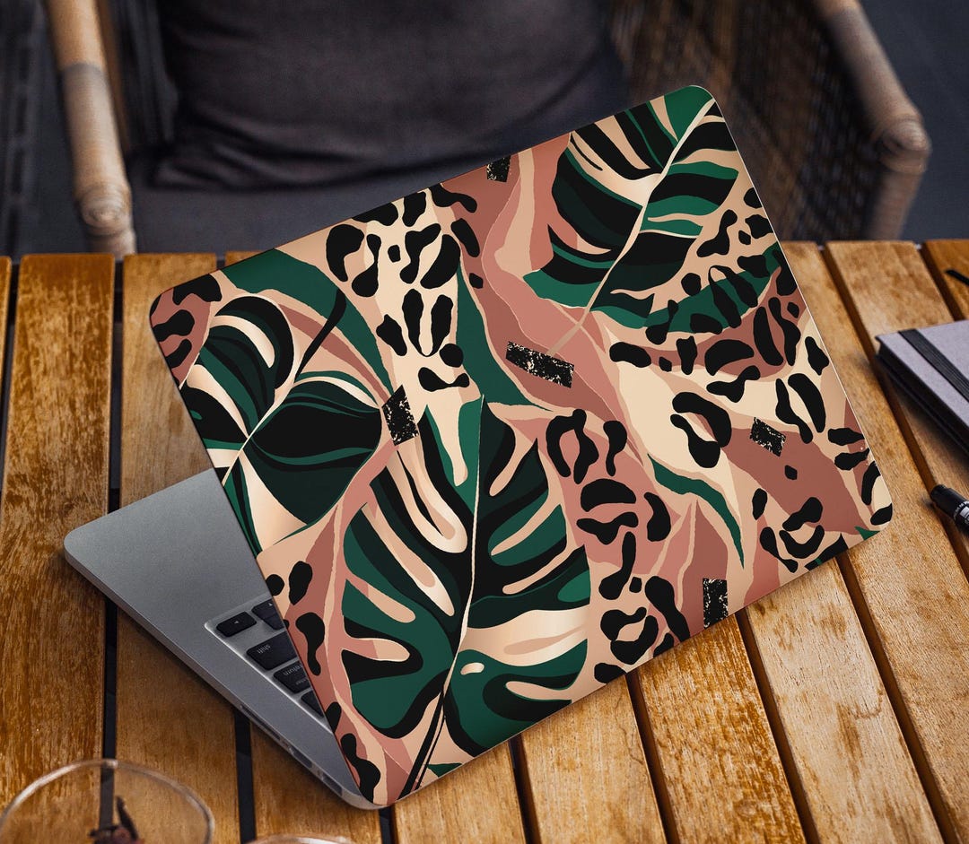 Beige Marble Laptop Skin Notebook Palm Leaves Vinyl Dell HP Envy Lenovo ...