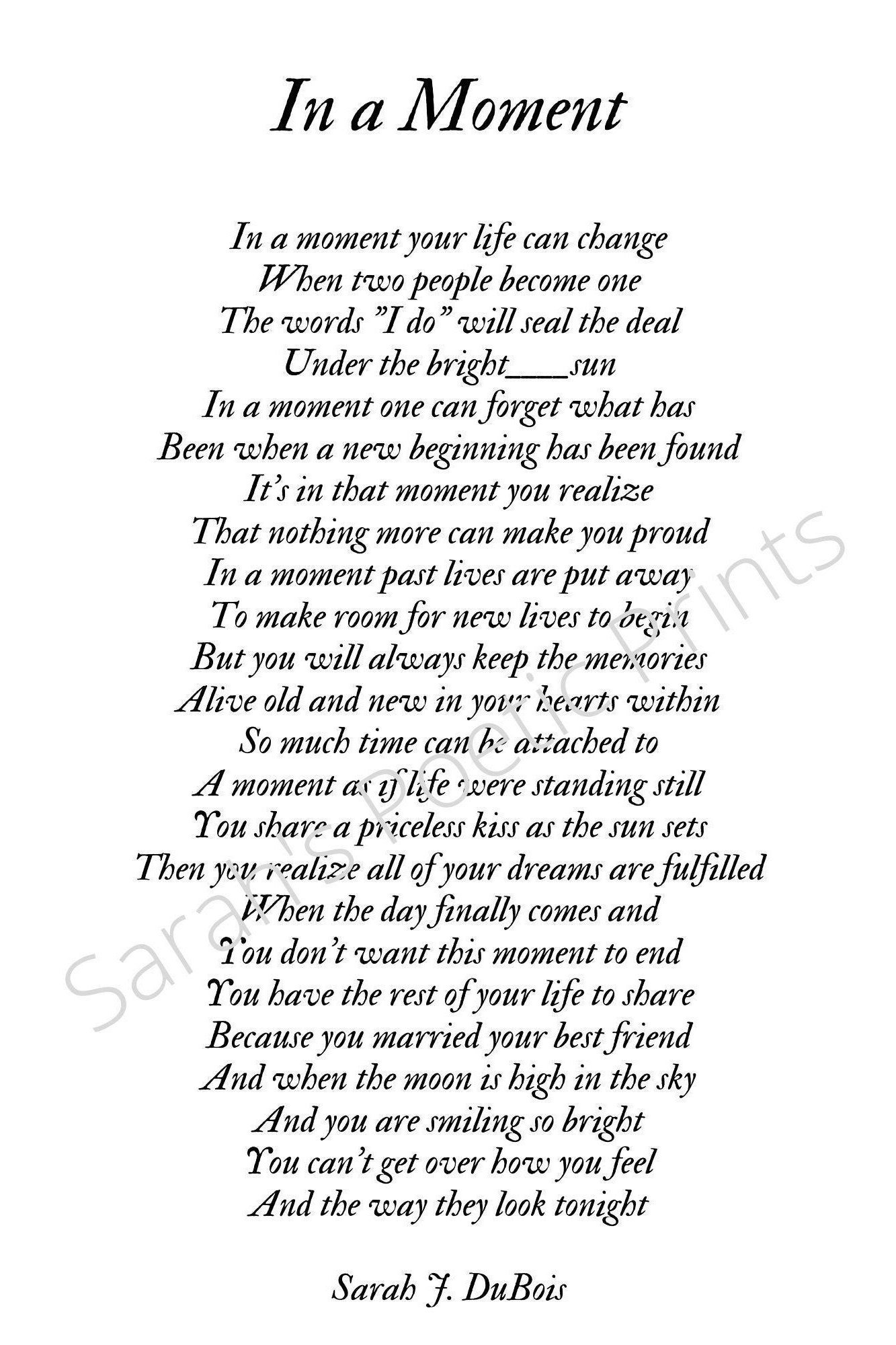 Poem Digital Print-In a Moment | Etsy