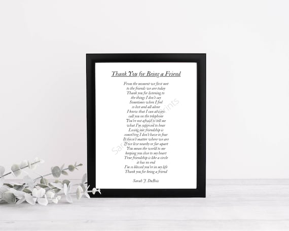 Thank You For Being My Friend Poems
