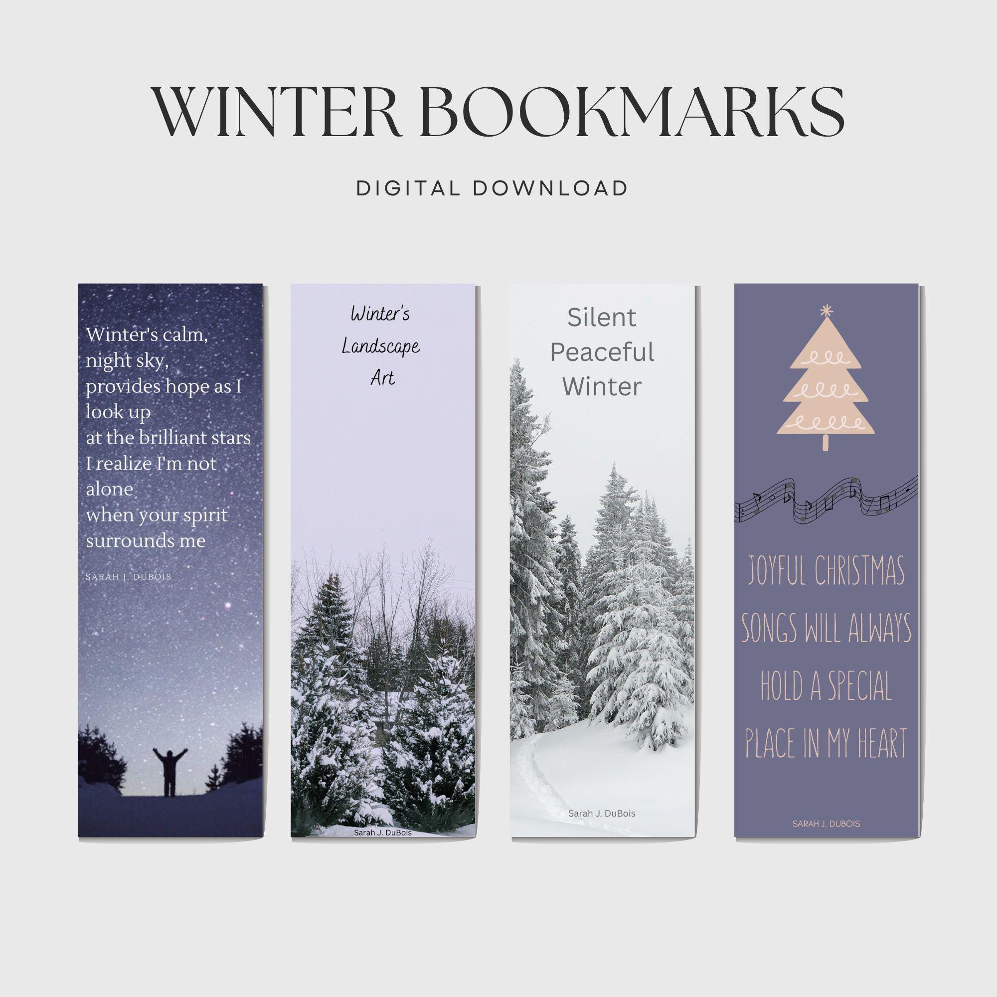 Winter Bookmarks: Scenic Pictures & Poems (digital Download) - Etsy
