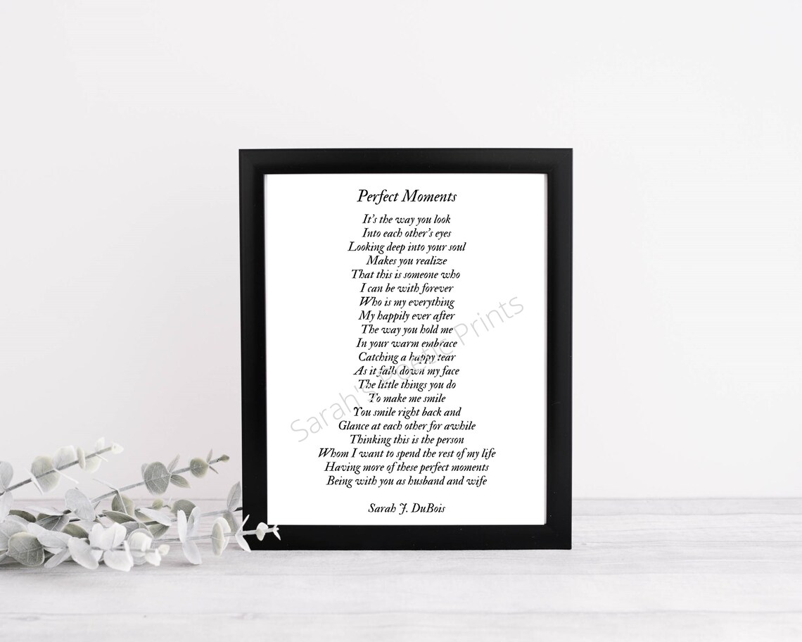 Poem Digital Print/instant Download-perfect Moments Poem | Poetry ...