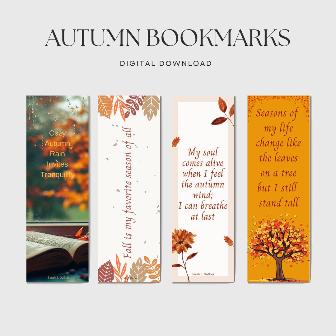 Bookmarks, Autumn Bookmarks, Fall Bookmarks, Cozy Reading, Reading ...