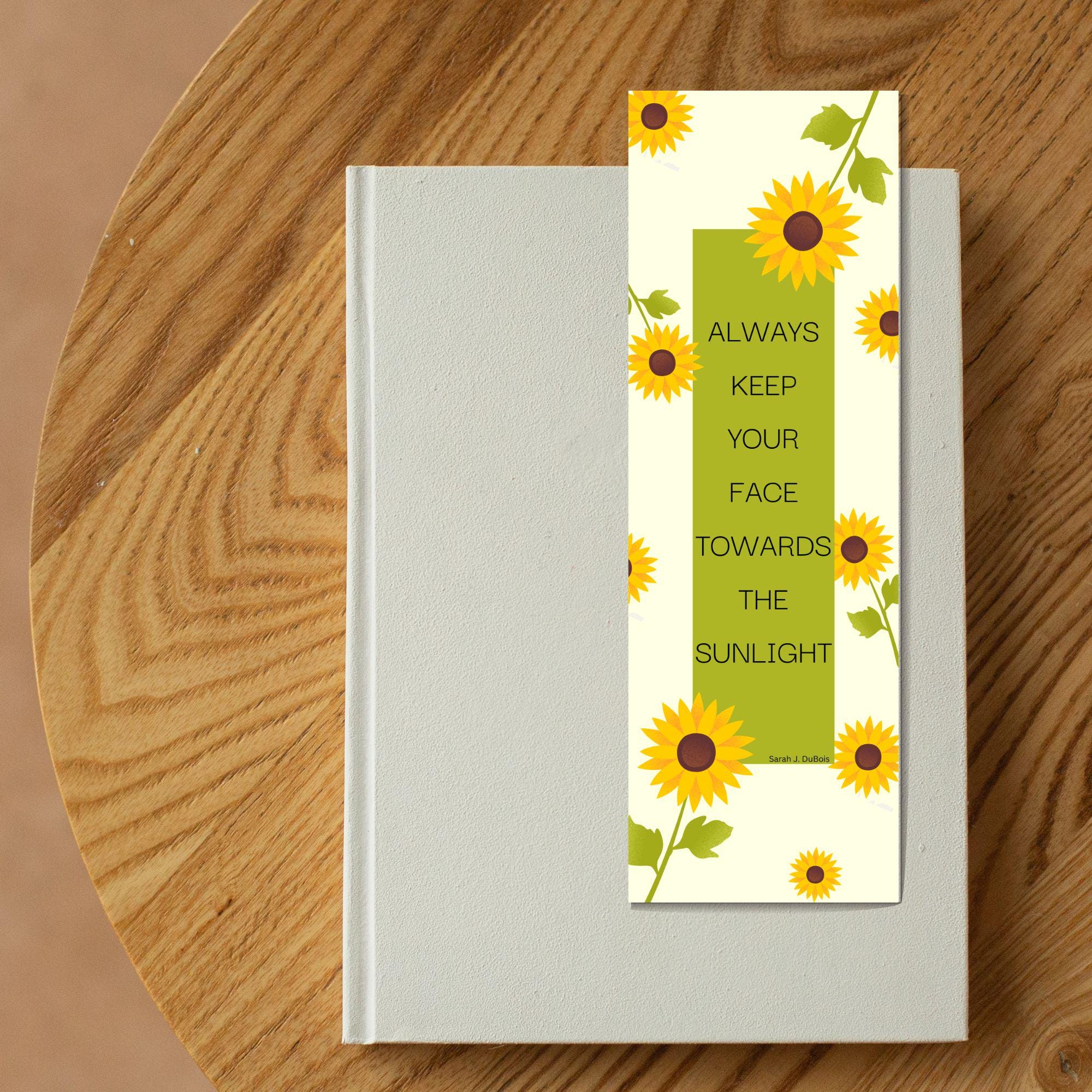 Sunflower Bookmarks With Poems - Printable Reading Accessory (digital ...