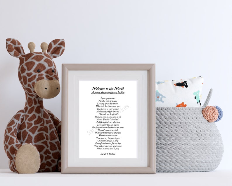 Poem Digital Print/instant Download-welcome to the World Poem | Poetry ...