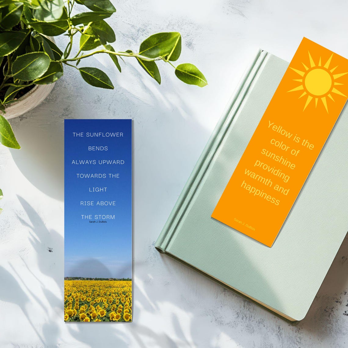 Sunflower Bookmarks With Poems - Printable Reading Accessory (digital ...