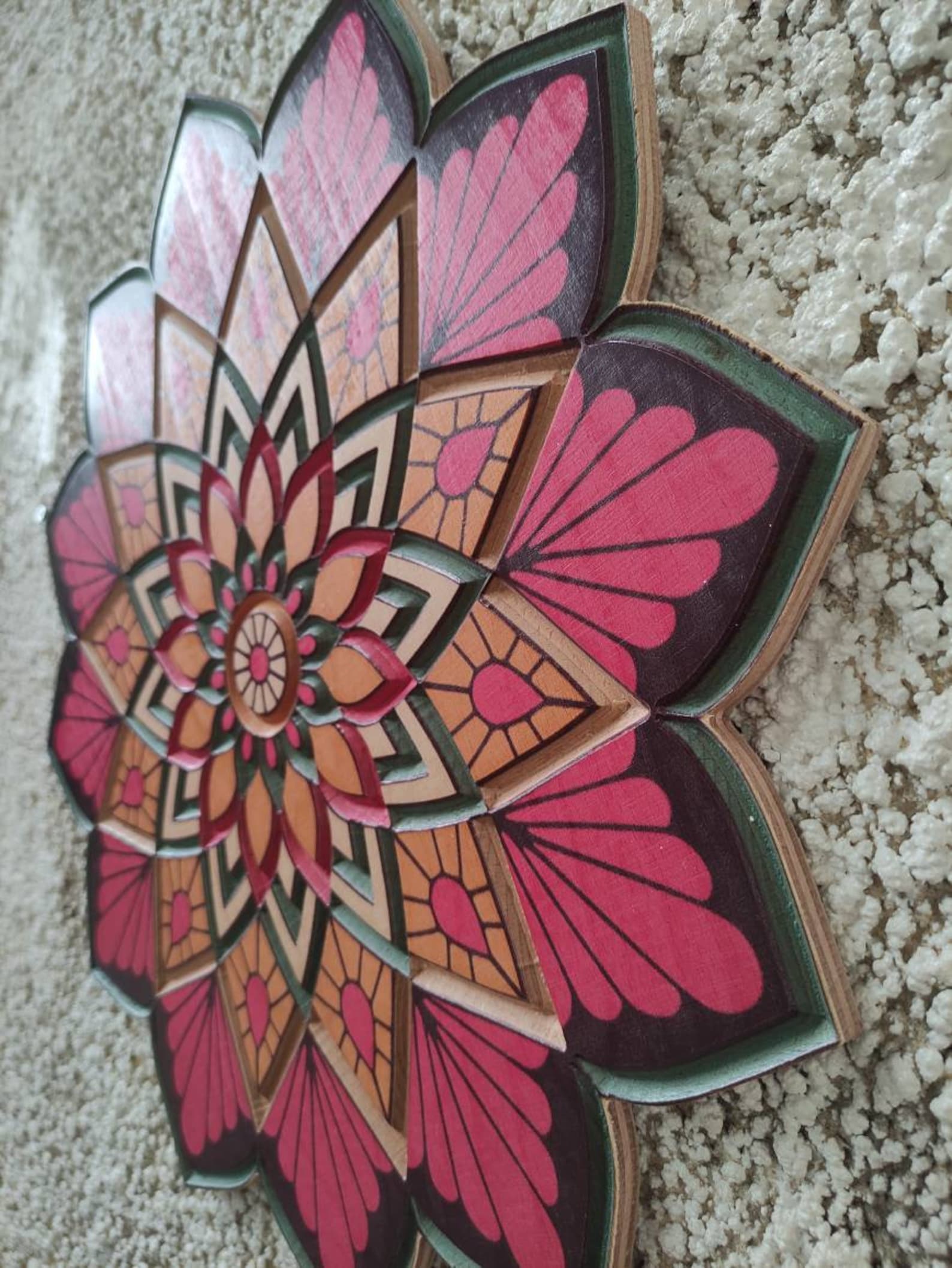 CARVED Mandala Wood Art Mandala Wood Carved Lotus Yoga - Etsy