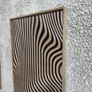 CARVED Wavy Line Wood Art Wood Wall Art Wall Decor Rustic - Etsy