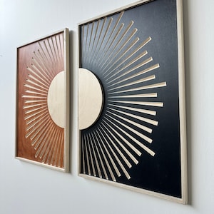 CARVED Boho Wood Art, Sun Wood Wall Art, Wall Decor, Rustic Wood Wall ...