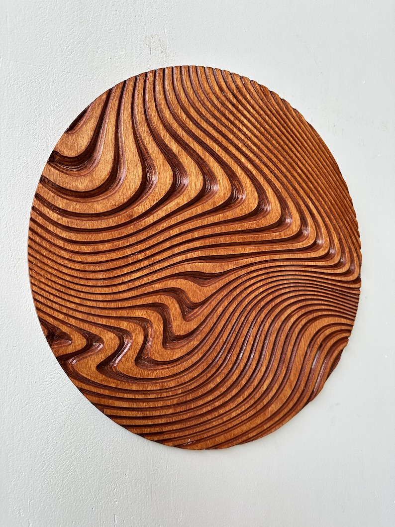 CARVED Geometric Circle Wood Art, Wood Wall Art, Wall Decor, Rustic ...