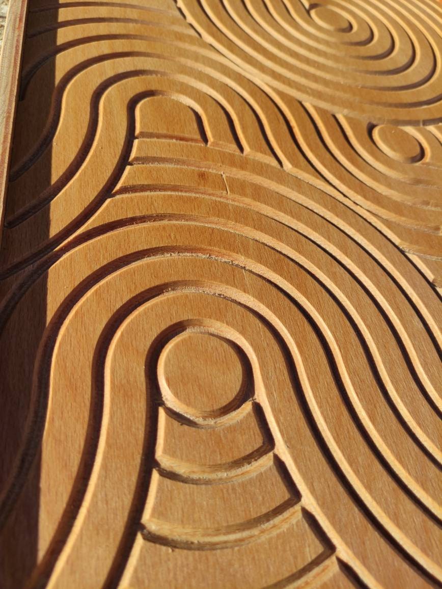 CARVED Geometric Wood Art Wood Wall Art Wall Decor Rustic - Etsy