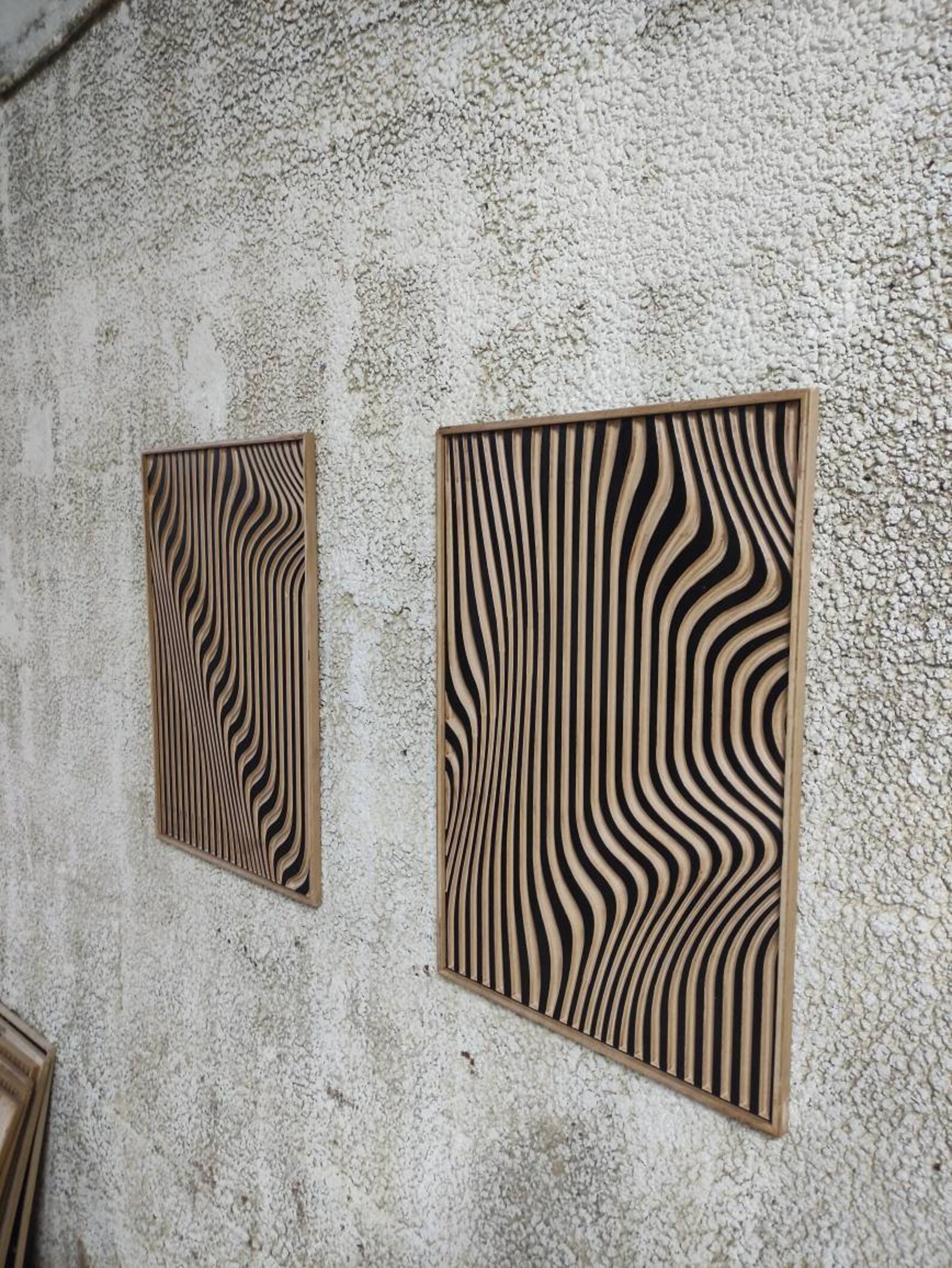 CARVED Wavy Line Wood Art Wood Wall Art Wall Decor Rustic - Etsy