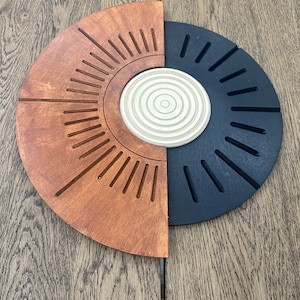CARVED Circular Geometric Wood Art, Wood Wall Art, Wall Decor, Rustic ...