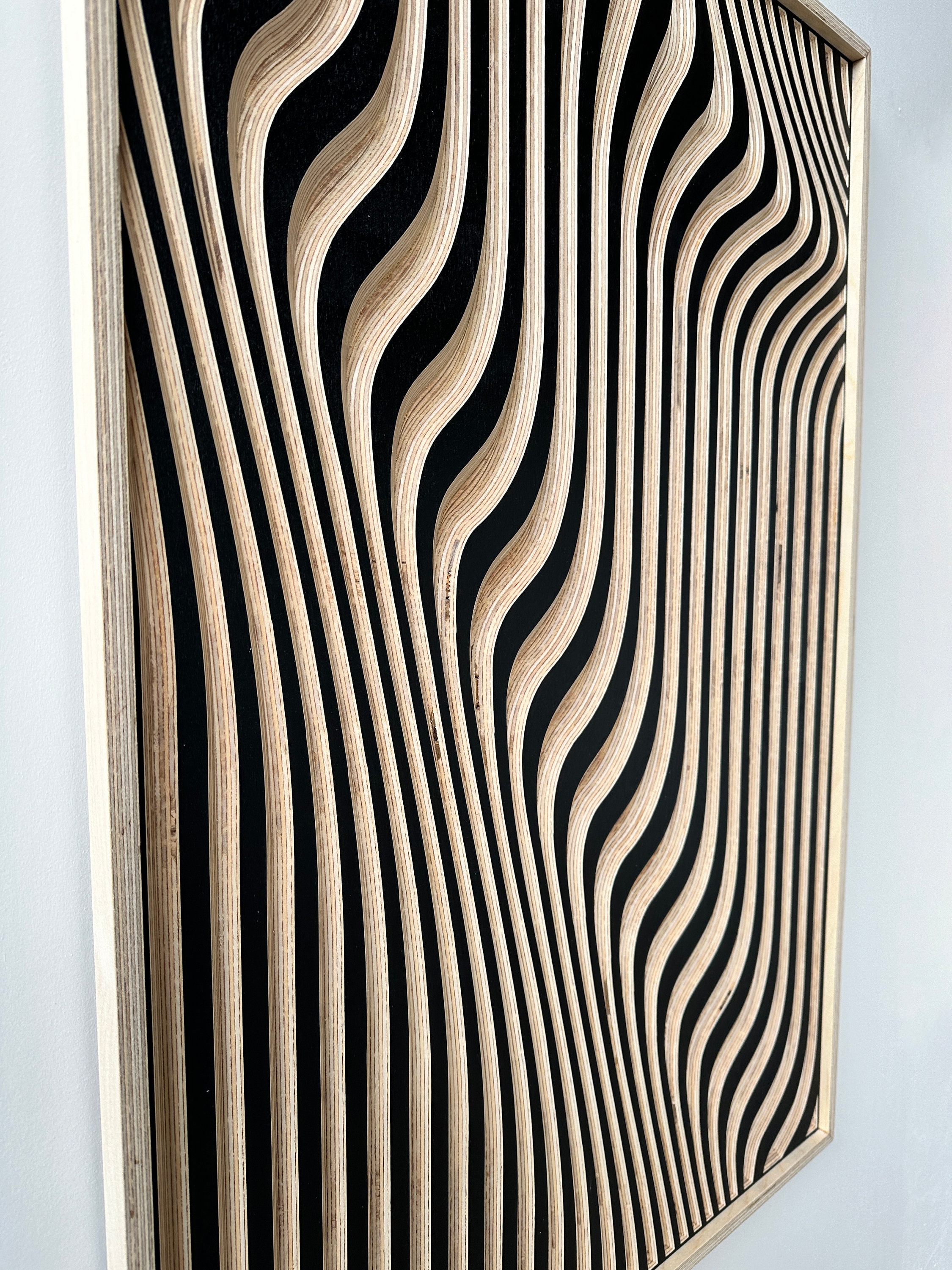 CARVED Wavy Line Wood Art, Wood Wall Art, Wall Decor, Rustic Wood Wall ...