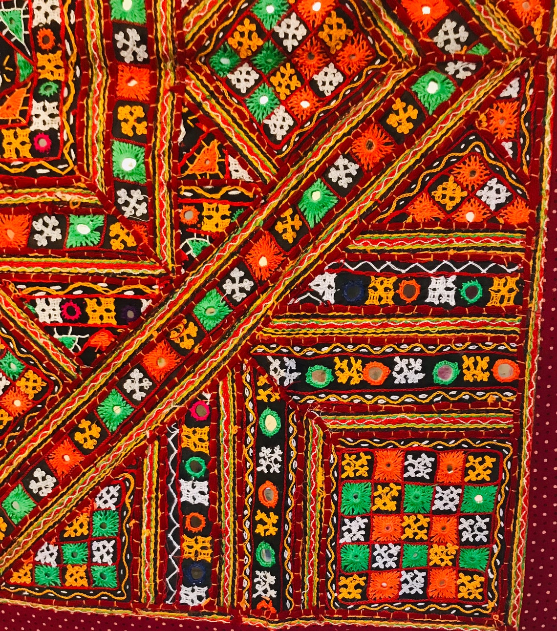 Extra Large Square Pattern Handmade Indian Wall Hanging Tapestry ...