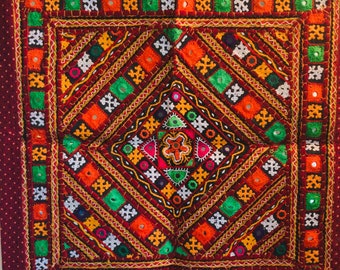 Extra Large Square Pattern Handmade Indian Wall Hanging Tapestry ...