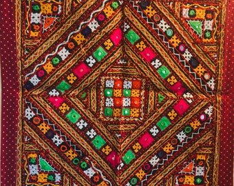 Extra Large Square Pattern Handmade Indian Wall Hanging Tapestry ...