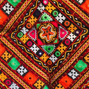 Large Square Pattern Handmade Indian Wall Hanging Tapestry Embroidered ...