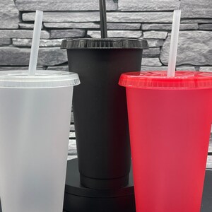 10 Blank Cold Cup With Lid -24oz SET of 10 - Translucent or Black Cup ...