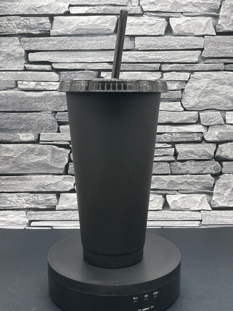10 Blank Cold Cup With Lid -24oz SET of 10 - Translucent or Black Cup ...