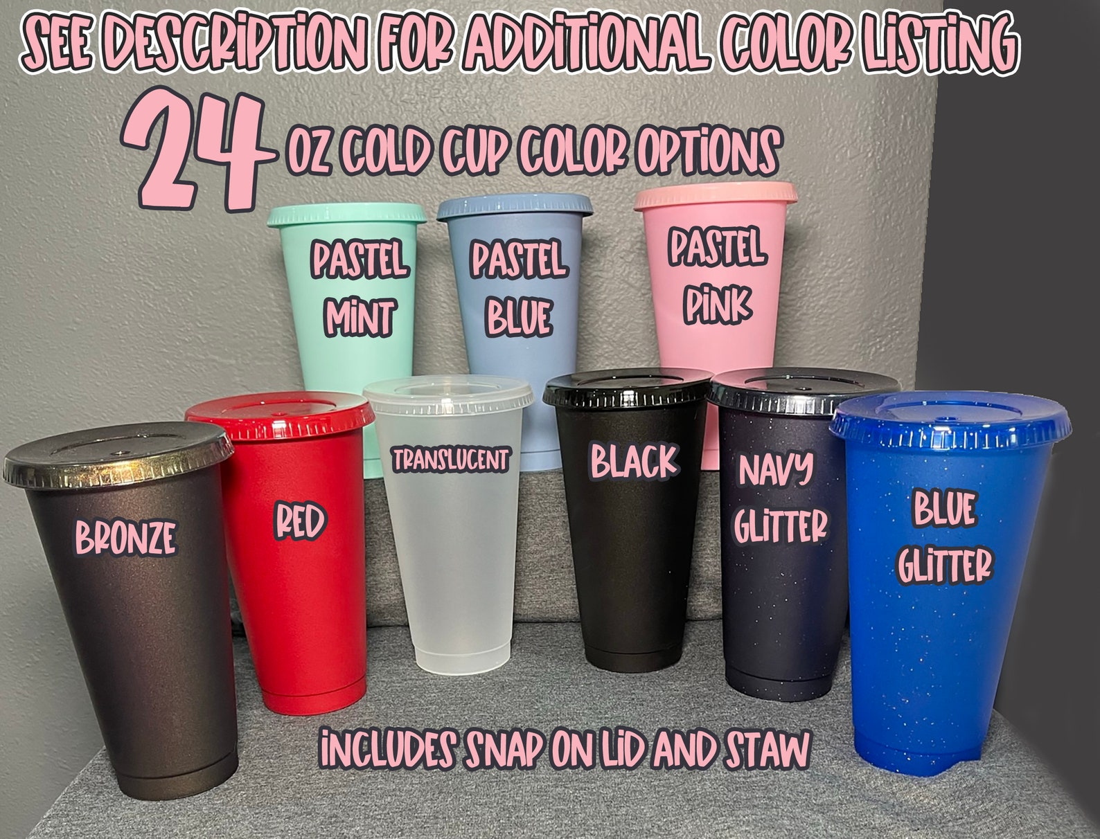 10 Blank Cold Cup With Lid 24oz SET of 10 Translucent or - Etsy