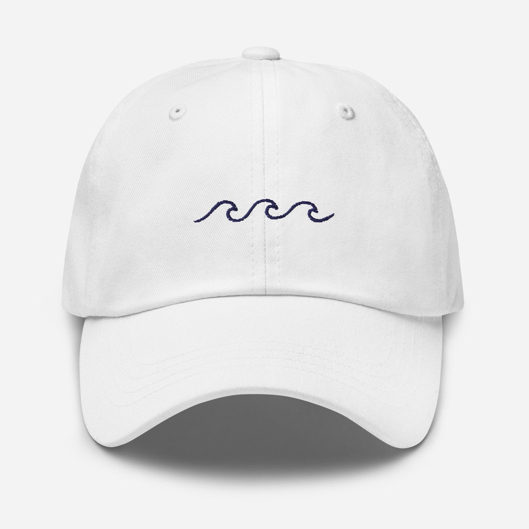 Embroidered Wave Hat | Three Wave Baseball Cap - Etsy