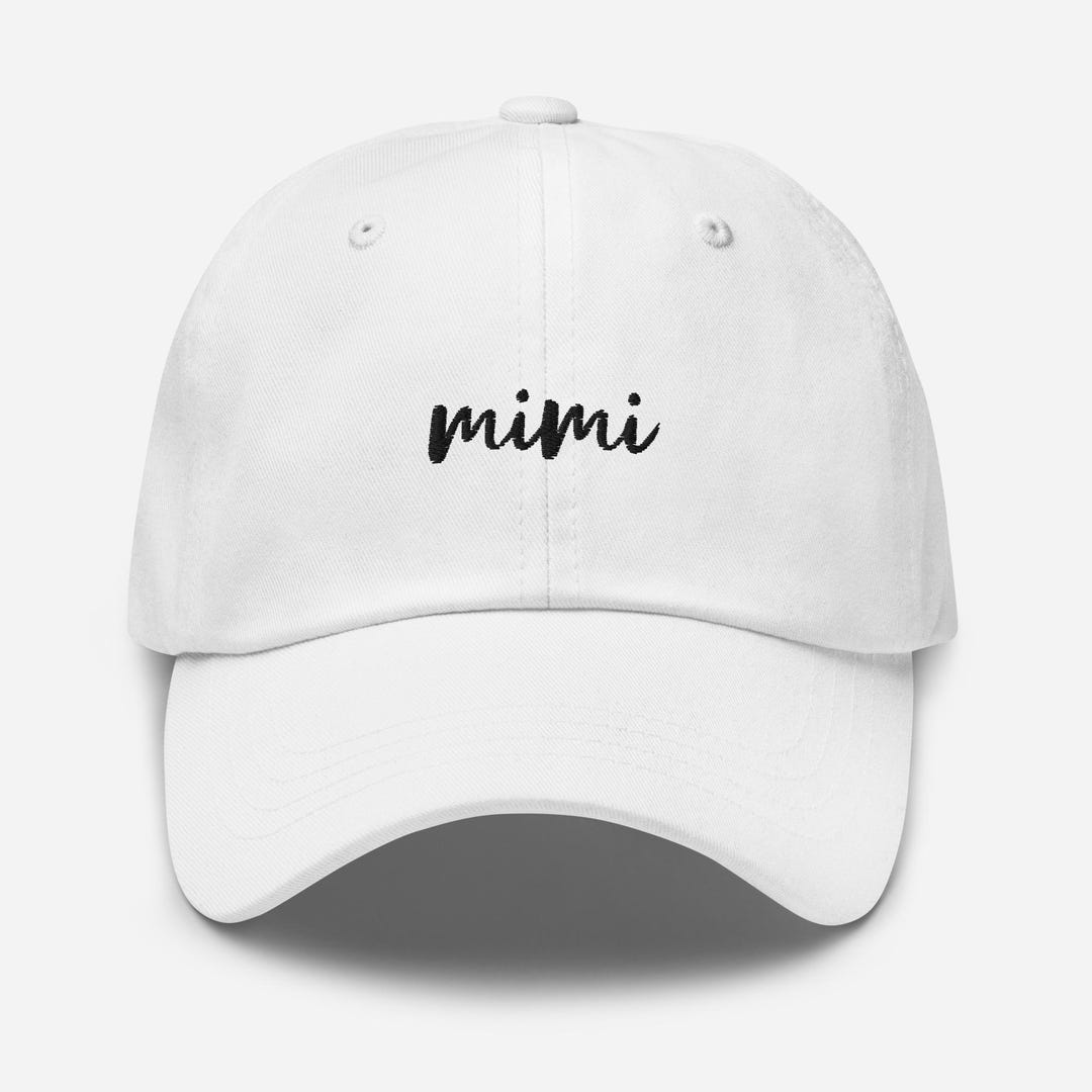 Mimi Embroidered Hat | Mimi Script Embroidered Baseball Cap - Black ...