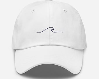 Embroidered Wave Hat - Etsy