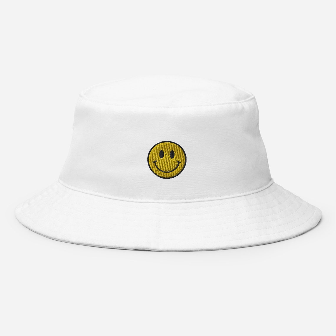 Smiley Face Embroidered Bucket Hat | Black Navy White Bucket Hats ...
