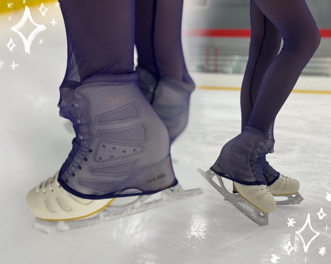 Midnight Blue Mesh Over the Boot Figure Skating Tights, Ice Skating ...