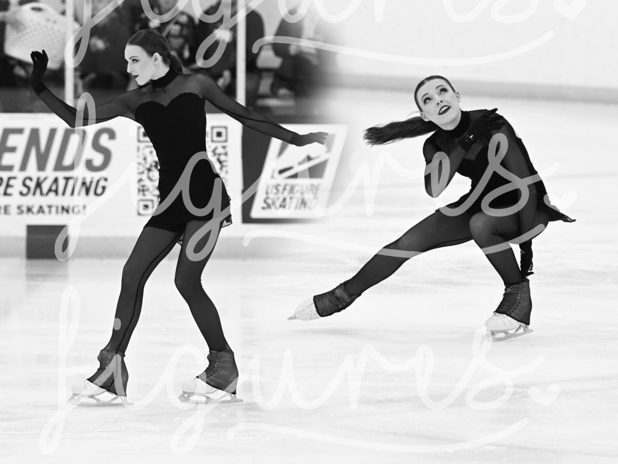 Midnight Blue Mesh Over the Boot Figure Skating Tights, Ice Skating ...
