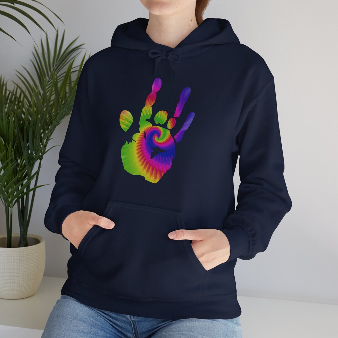 Jerry Garcia Rainbow Tie-dye Swirl Handprint and music - Etsy