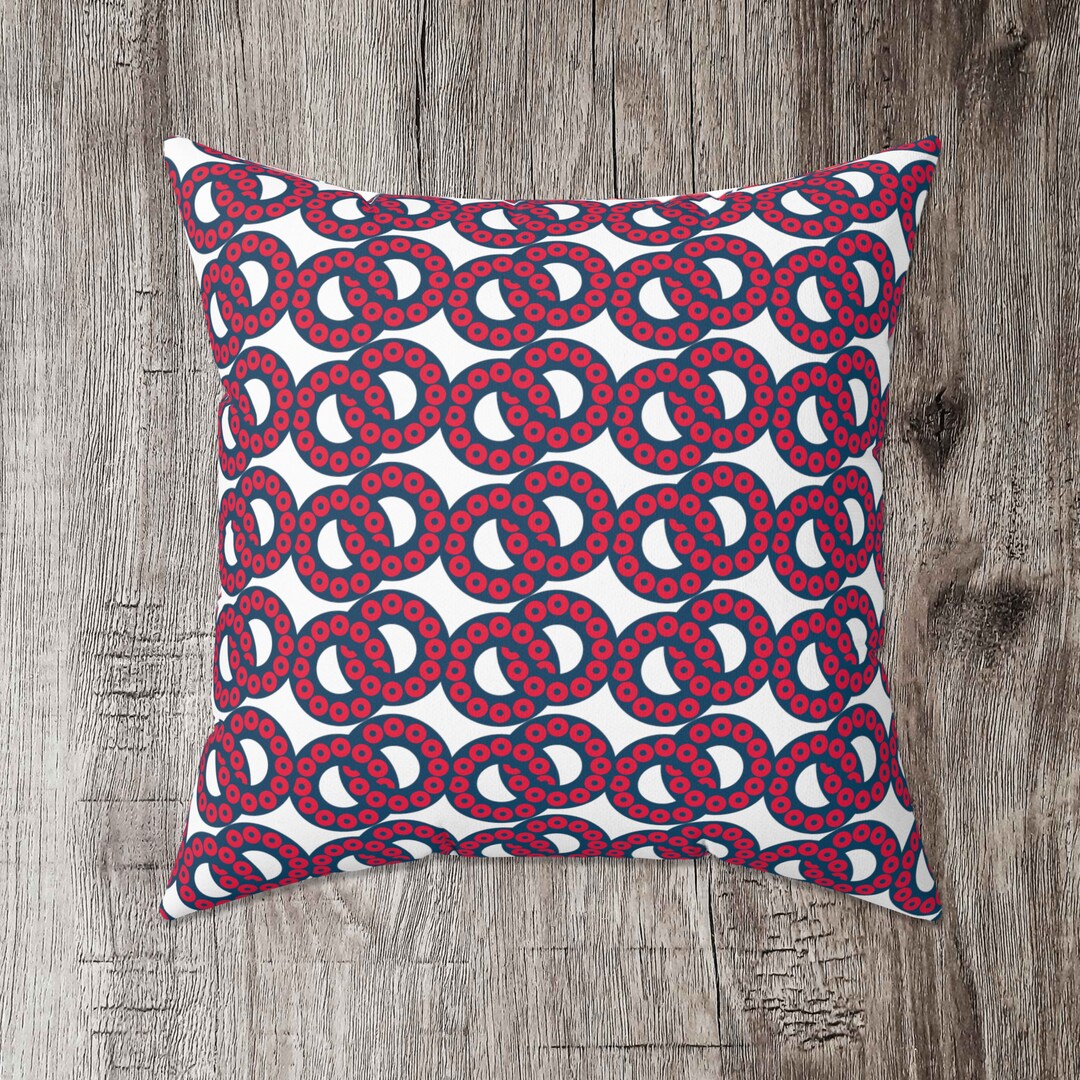 Phish Interlocking-donut, Tiled-pattern, Spun Polyester Square Pillow ...