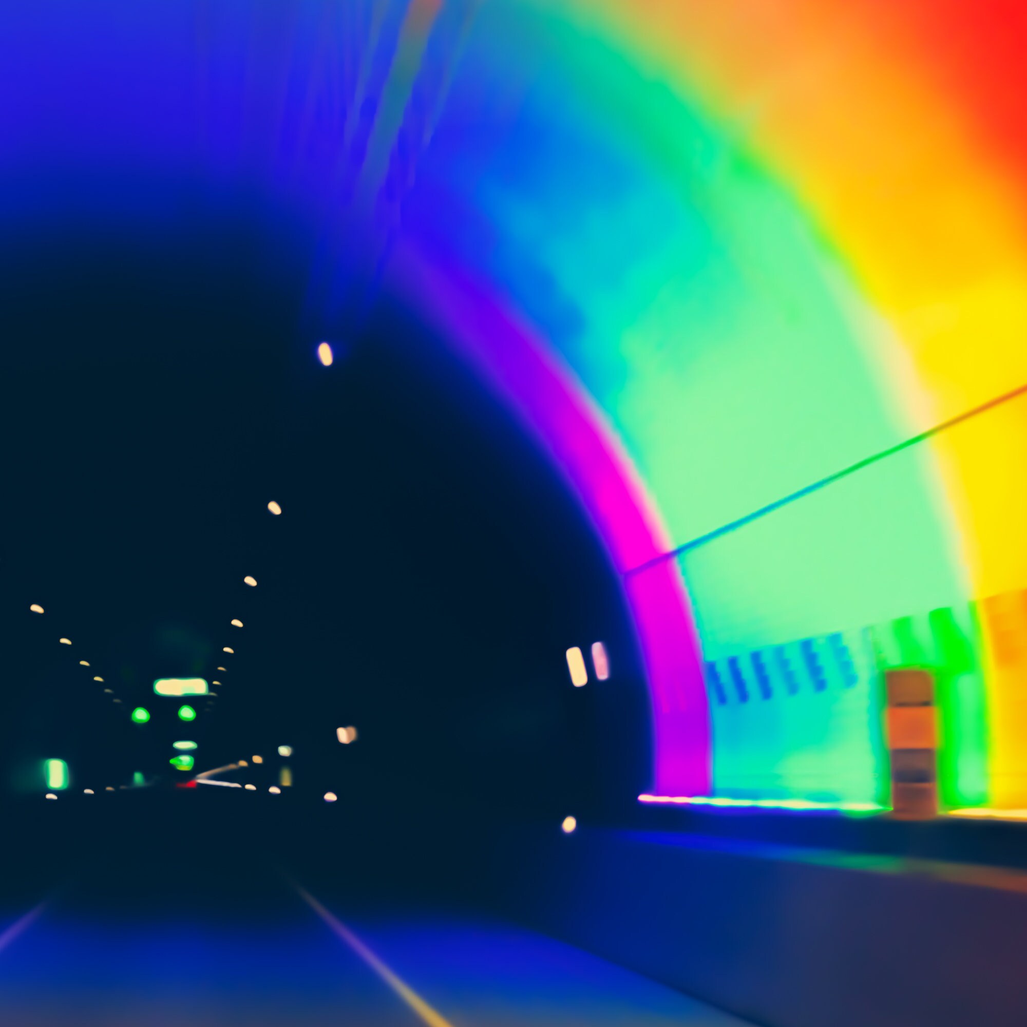 Rainbow Light Tunnel Picture Printable Wall Art, Color Digital Photo ...