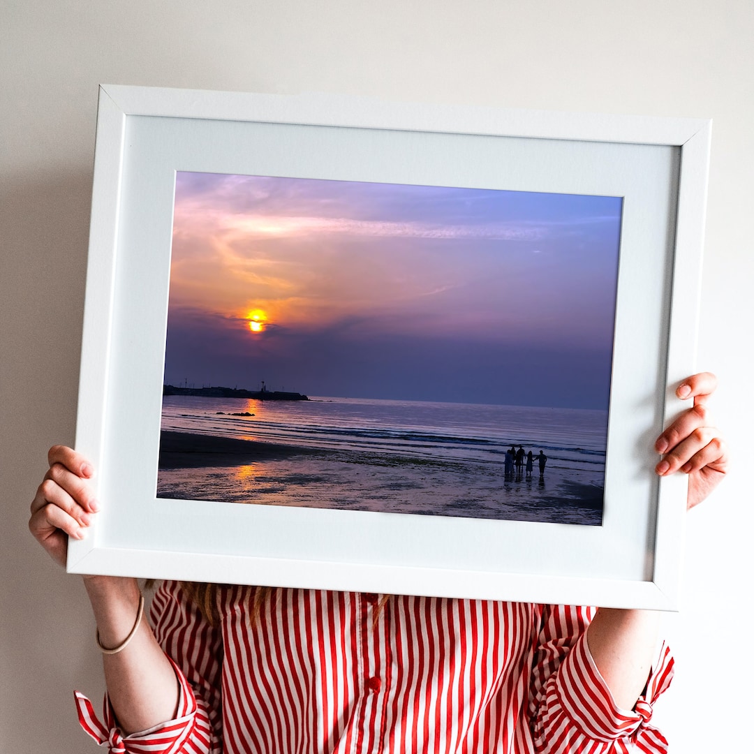Sonnenuntergang am Strand Bild Druckbare Wandkunst, Farbe digitale ...