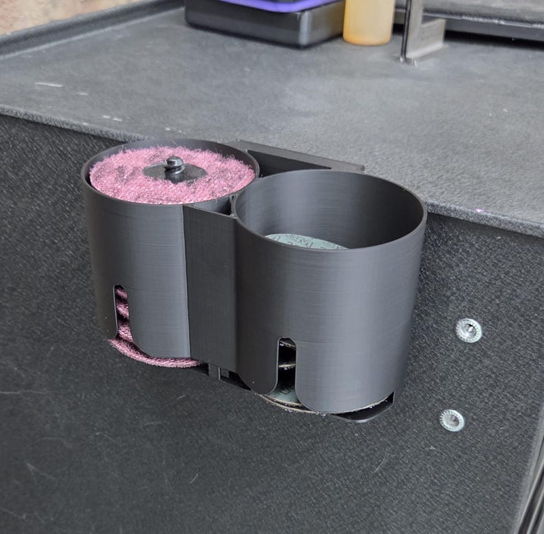 3" Sanding Disc Dispenser: 3D Printed Toolbox Clip, Dual Slot Organizer ...