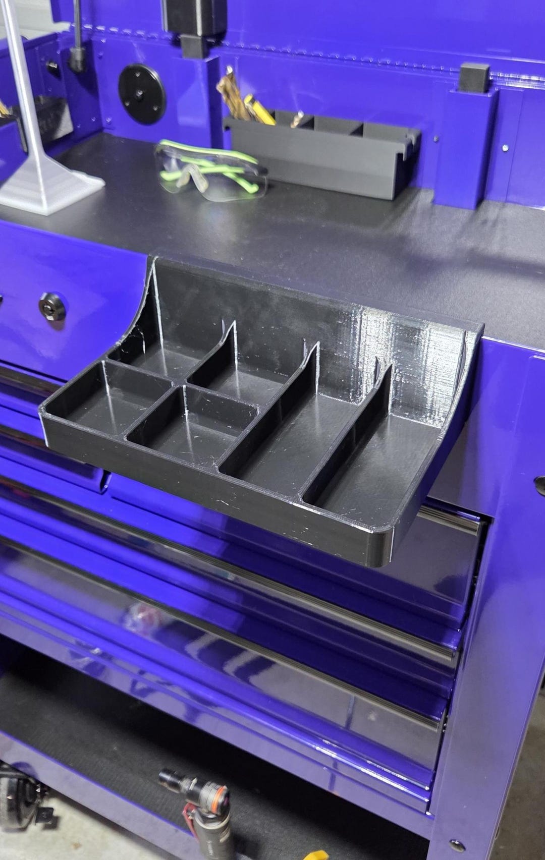 Tool Cart Hardware Tray | 6 Slot Organizer Clips to Toolbox Edge ...
