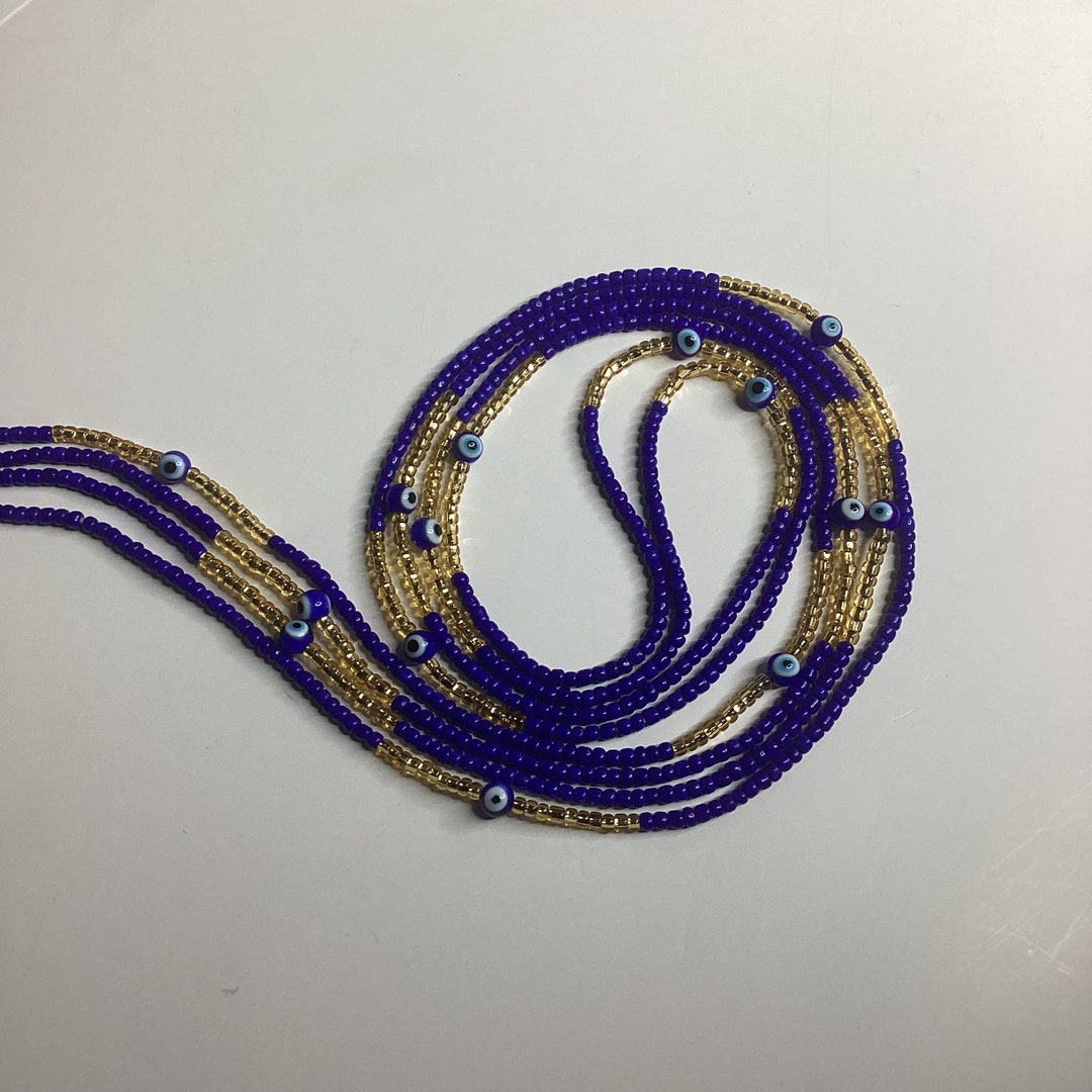 Blue Evil Eye Waist Beads - Etsy