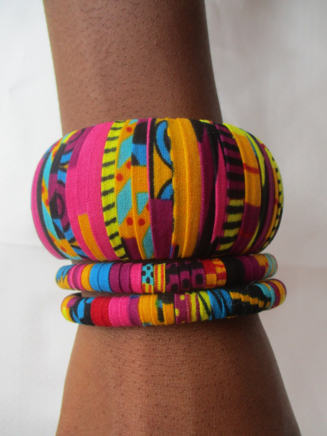 African Print Bangles - Etsy